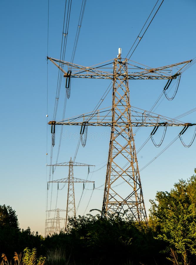 Modern Transport of Electricity To Our Homes Stock Photo - Image of ...
