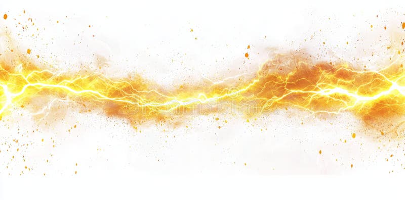 Electricity in Orange Isolated on a Transparent Background. Stock Image ...