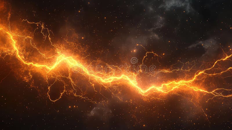 Electricity Orange Lightning Stock Illustration - Illustration of ...