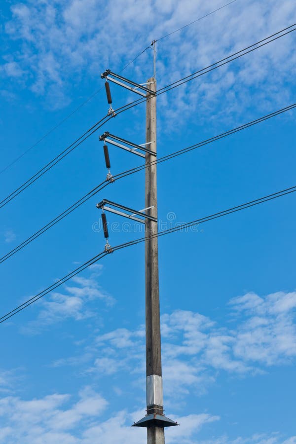 Electricity Pillar with Snake Guard Stock Image - Image of electricity ...