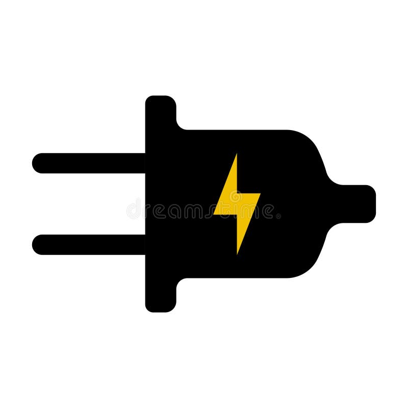 Electricity Plug with Lightning, Electric Plug Icon Stock Illustration ...