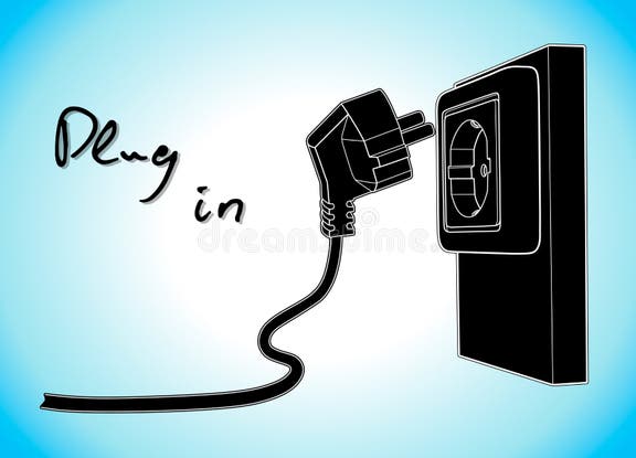 Electricity Plug and Socket. Simple Vector Draw. Stock Vector ...