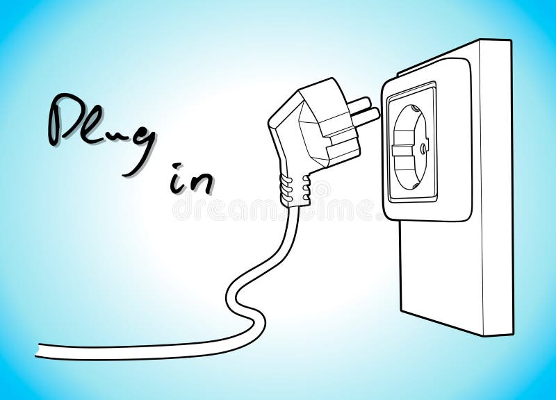 Electricity Plug and Socket. Simple Vector Draw. Stock Vector ...