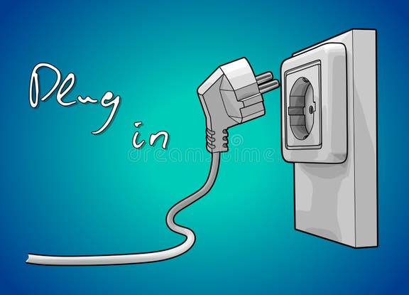 Electricity Plug and Socket. Simple Vector Draw. Stock Vector ...