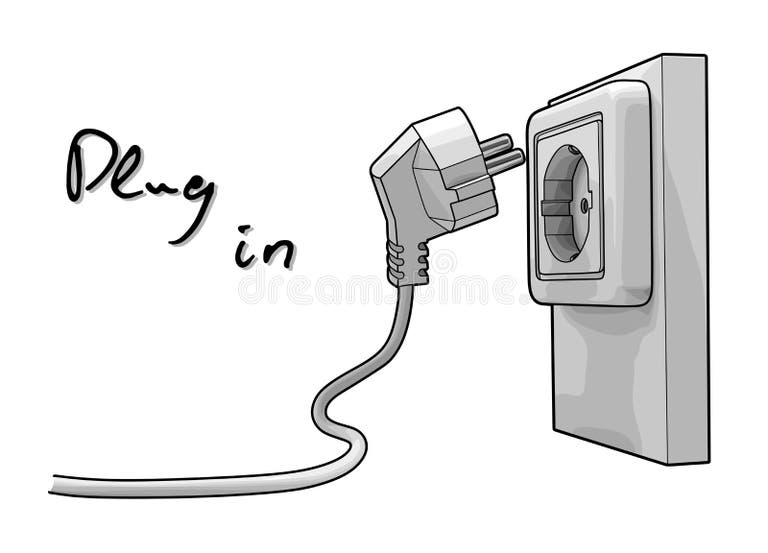 Electricity Plug and Socket. Simple Vector Draw. Stock Vector ...