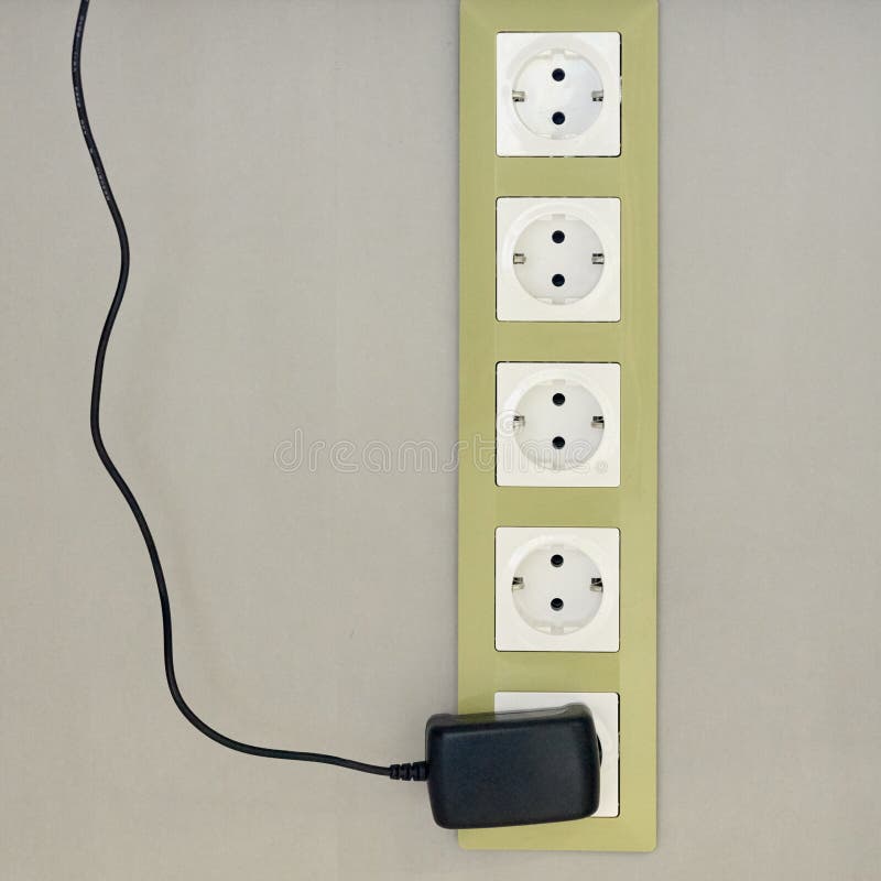 Electricity Plug and Sockets Stock Photo - Image of decor, gray: 111437150