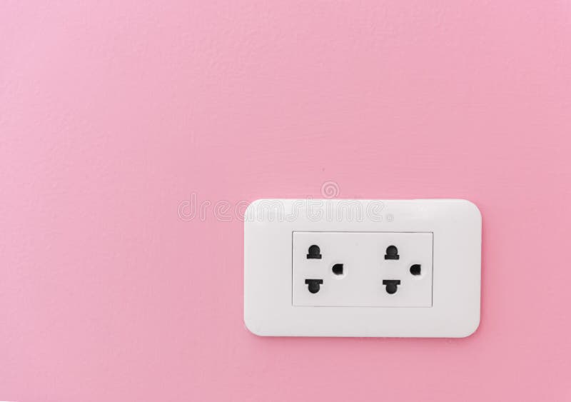 Electricity Plug Supply on Pink Wall Stock Photo - Image of pink ...