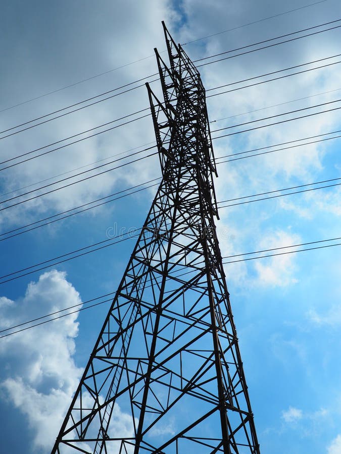 Electricity Pole stock image. Image of poles, blue, cables - 107447963