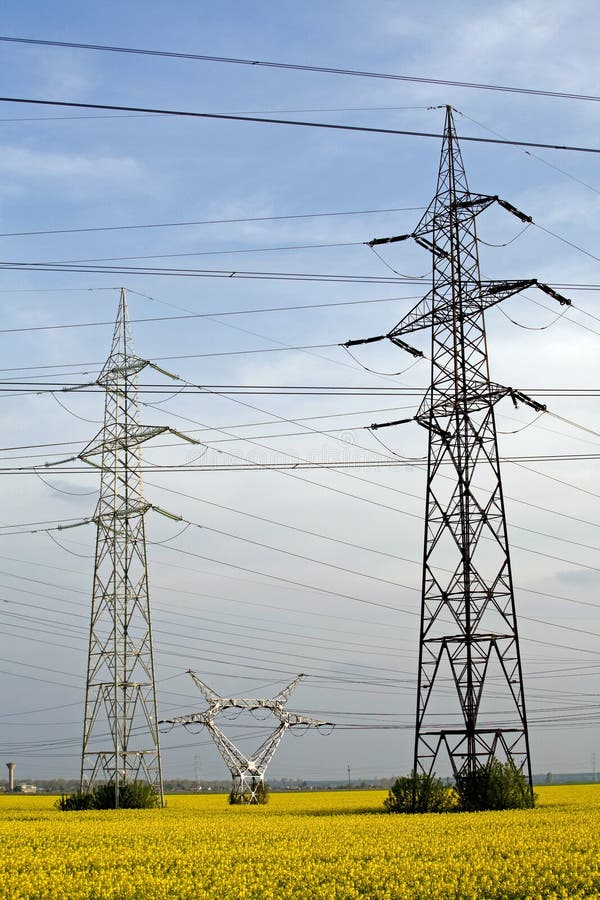 Electricity poles stock photo. Image of conductor, force - 9077140