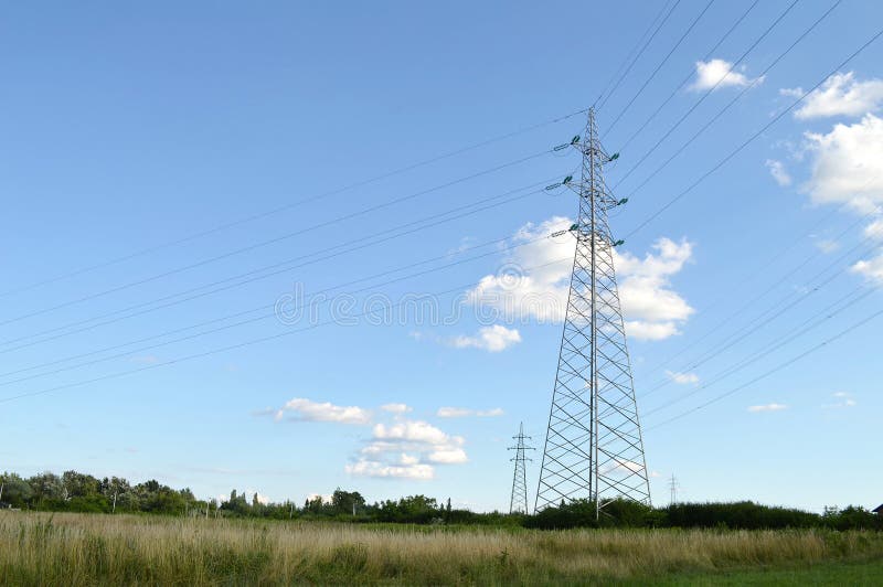 Electricity Poles in the Countryside Stock Image - Image of network ...