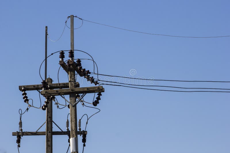 Electricity Poles and Electrical Insulation Stock Photo - Image of hold ...