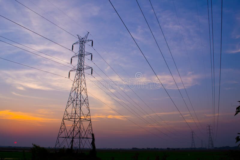 Electric Power Transmission in Kuwait Stock Photo - Image of generate ...