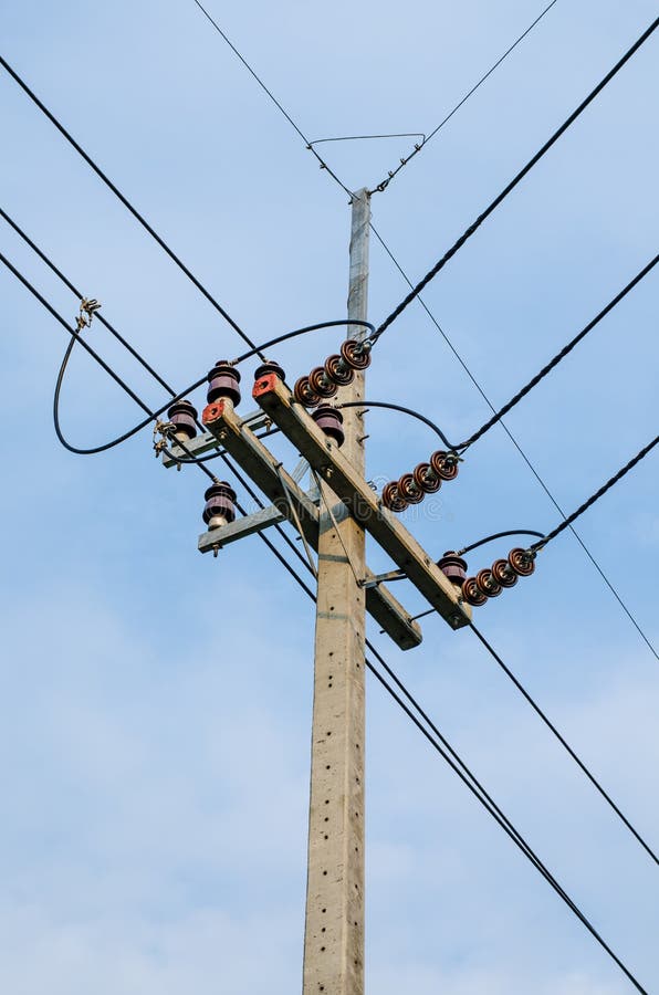 Electricity post stock photo. Image of cable, thailand - 29599498