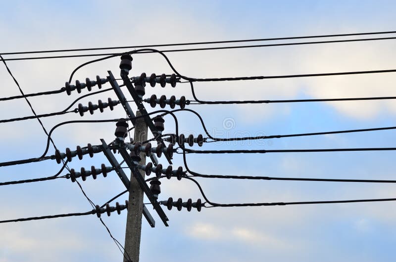Electricity post stock image. Image of high, network - 74869377
