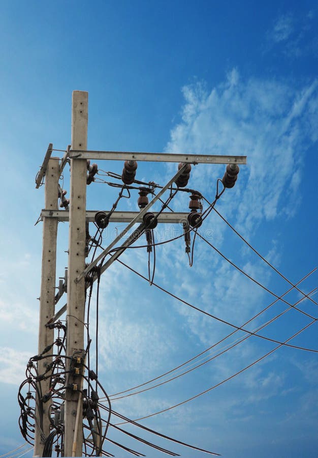 Electricity post stock image. Image of electricity, electric - 57023237