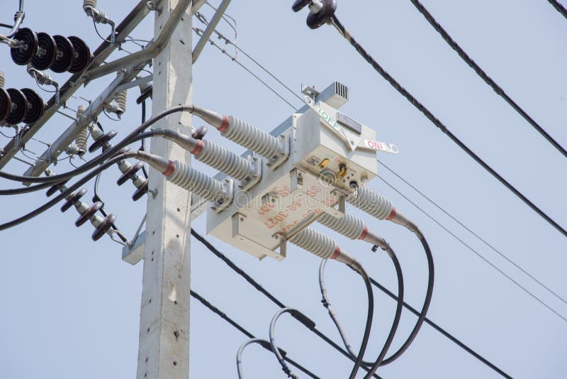 Electricity post stock photo. Image of distribution, energy - 69214224