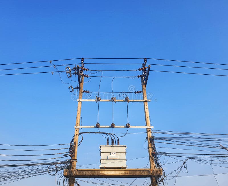 Electricity post stock image. Image of electricity, outdoor - 158431507