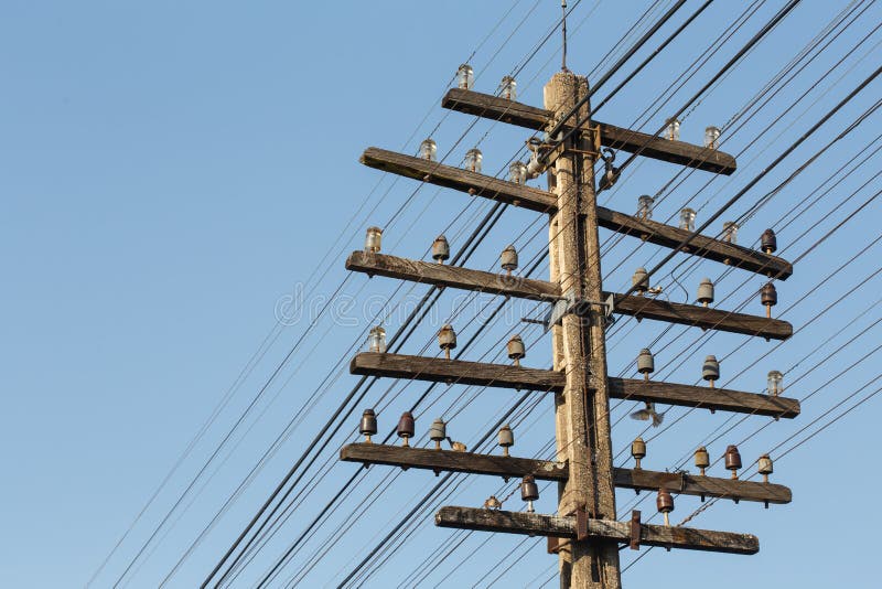 Electricity post stock image. Image of electrical, conductor - 42262361