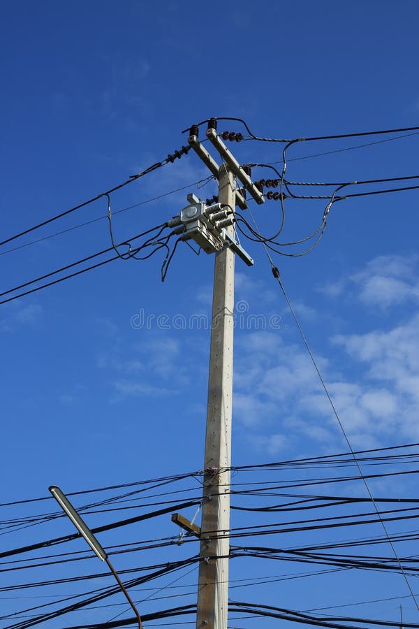Electricity post stock image. Image of post, watt, pylon - 94866257