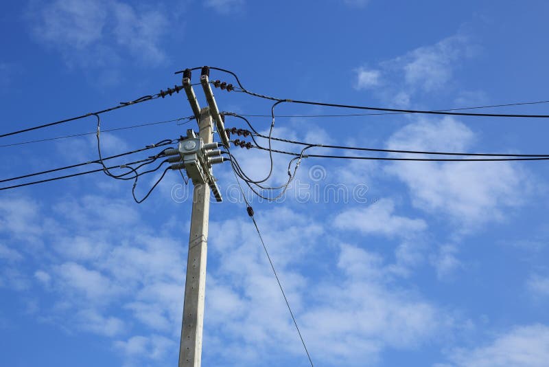 Electricity post stock image. Image of post, cloud, tower - 95128471