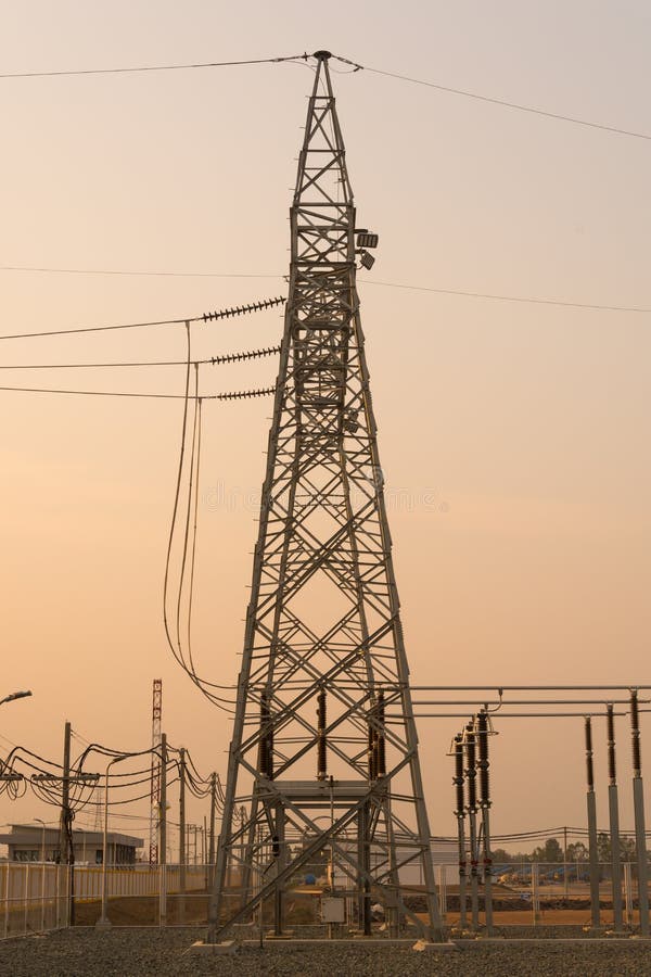 Electricity post stock image. Image of waste, line, station - 179587263