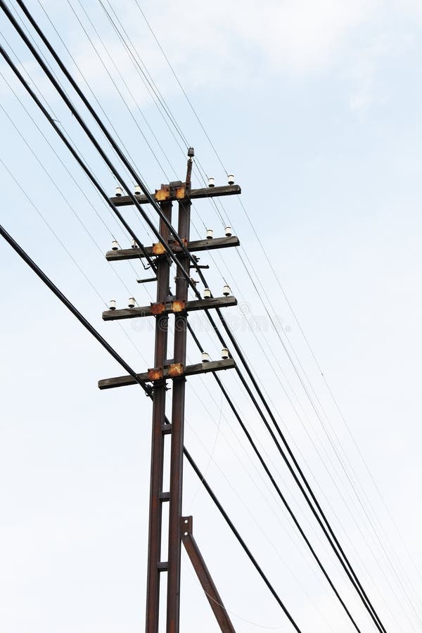 Electricity post in sky stock photo. Image of supply - 27262184