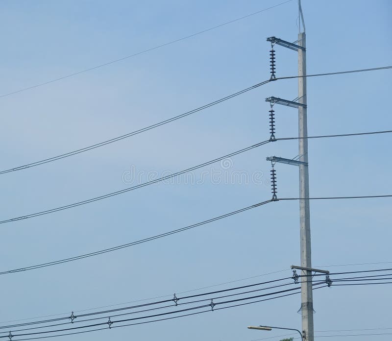 The Electricity Post with Wire Stock Photo - Image of electricity ...