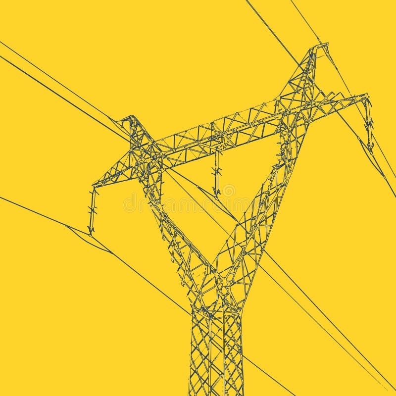 Electricity Poster Blue and Yellow Graphics Stock Vector - Illustration ...