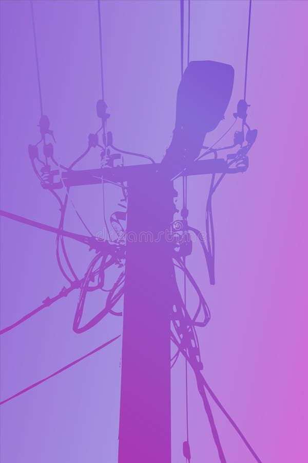 Electricity Poster Design in Pink and Purple Stock Vector ...