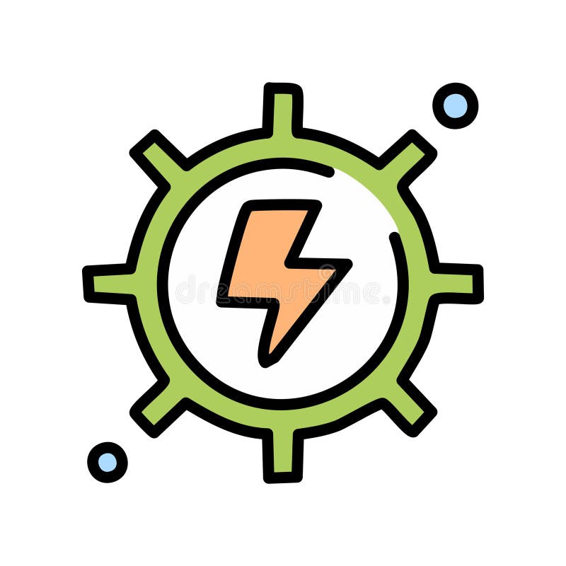 Electricity, Power, Energy Vector, Filled Style Icon Editable Outline ...