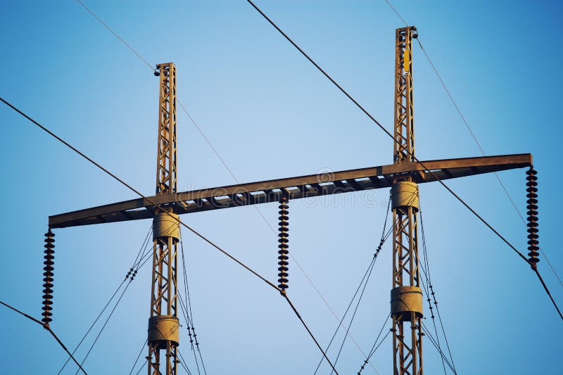 Electricity power line stock image. Image of station - 32417187