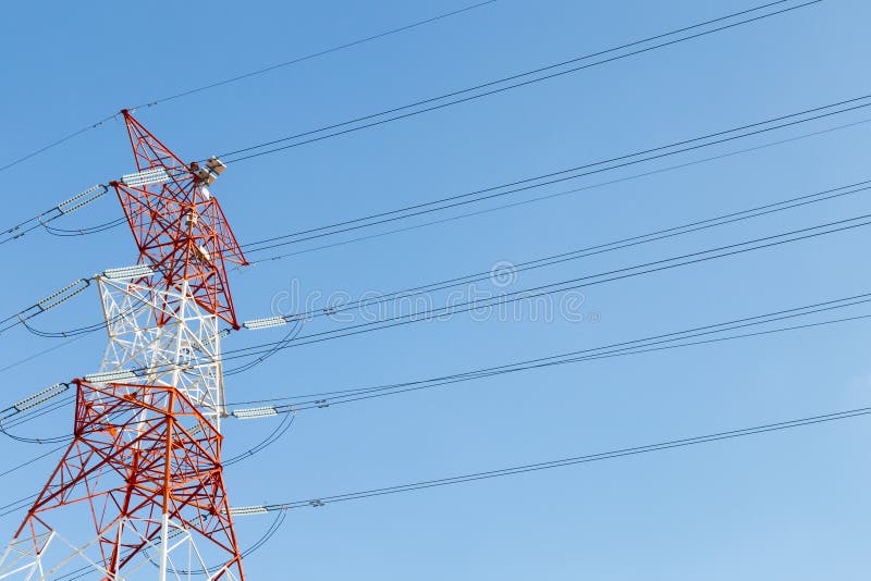 Electricity Power Line Pylon Stock Photo - Image of asia, engineering ...