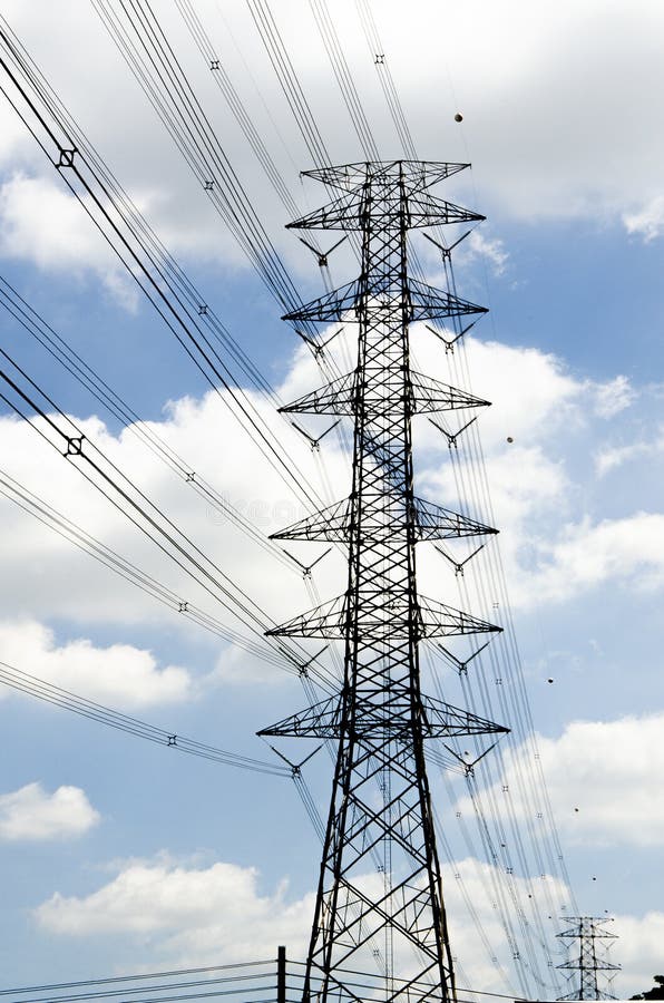Electricity Power Line Tower Support the Energy Stock Image - Image of ...