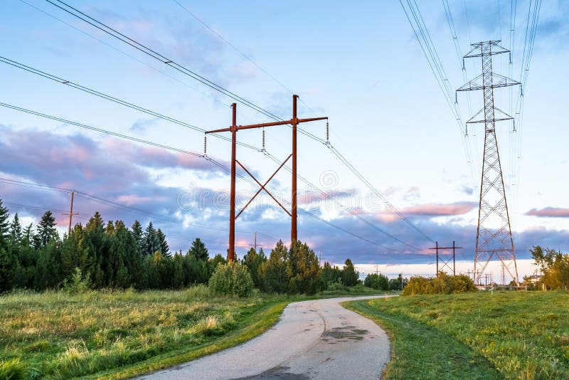 Electricity power lines stock image. Image of corridor - 198469745