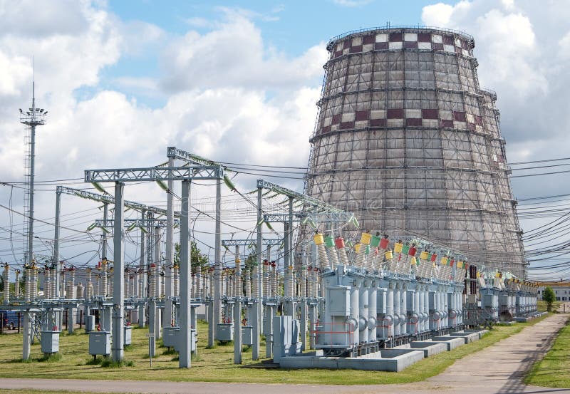 Electricity Power Plant Cooling Tower Stock Image - Image of ...