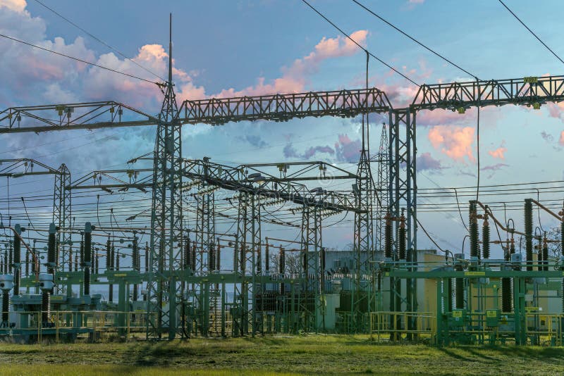 Electricity Power Station. Electrical Power Infrastructure Concept ...