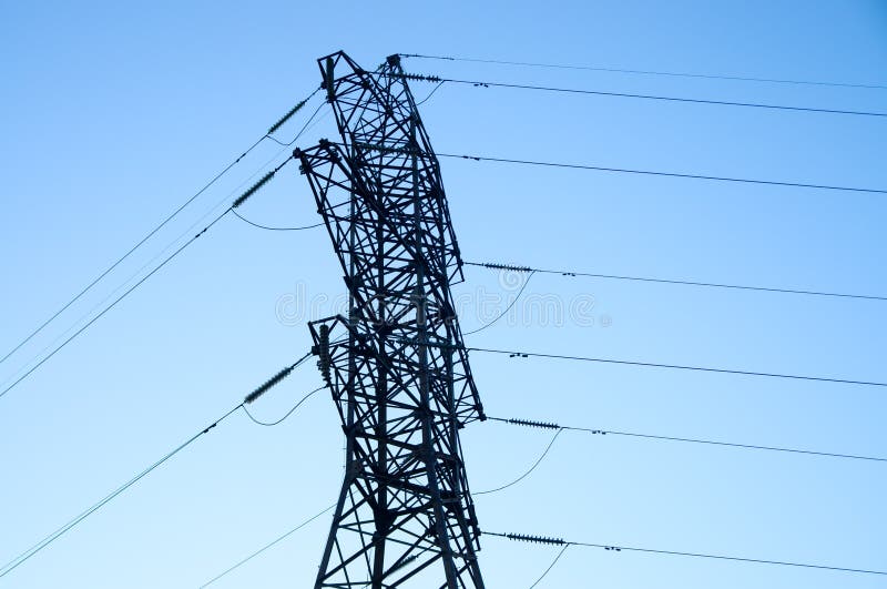 Lamps and telephone poles stock image. Image of construction - 4076491