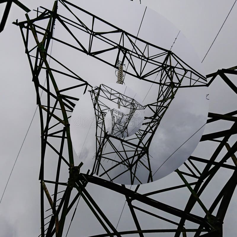 Electricity Pylon Abstract Grey Art Stock Photo - Image of electricity ...