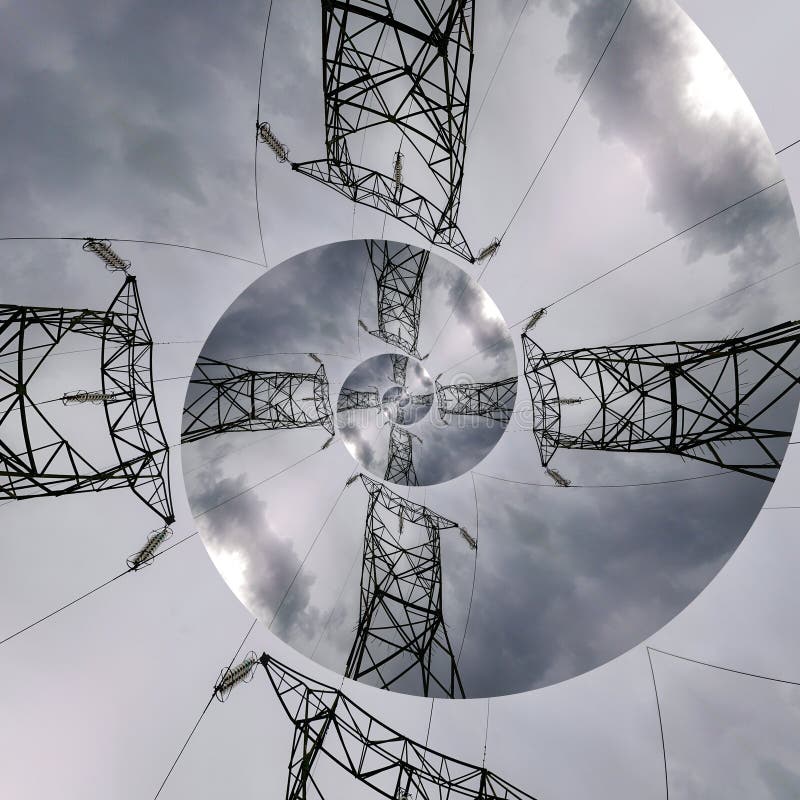Electricity Pylon Abstract Grey Art Stock Photo - Image of grey, pylon ...