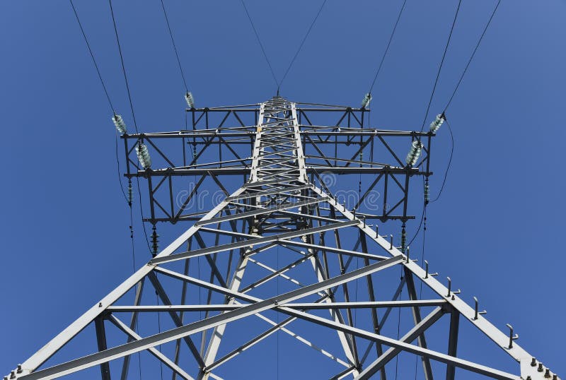 Electricity Pylon with Cable Stock Photo - Image of electrical ...