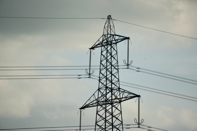 Electricity Pylon in Close Up Stock Image - Image of england ...
