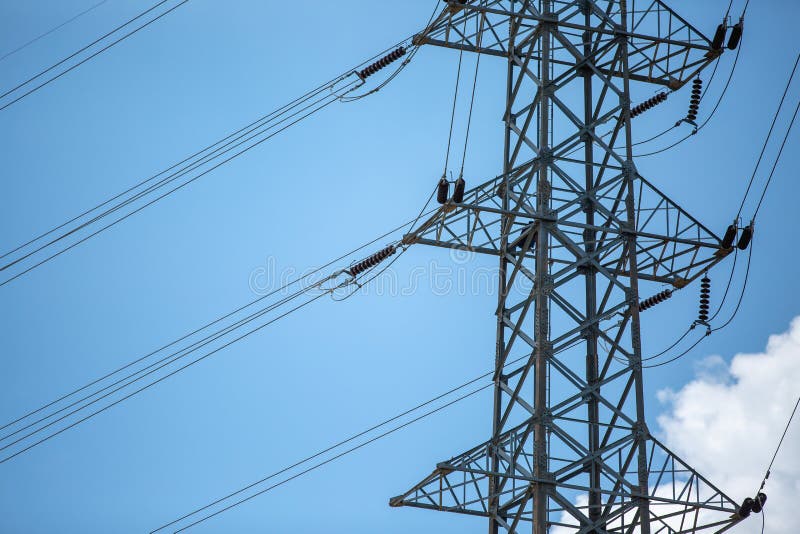 Electricity Pylon with Copy Space Stock Photo - Image of structure ...