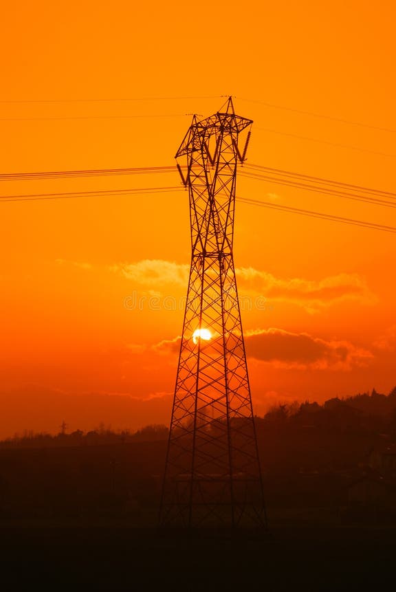 Electricity Pylon in the Countryside Stock Photo - Image of morning ...