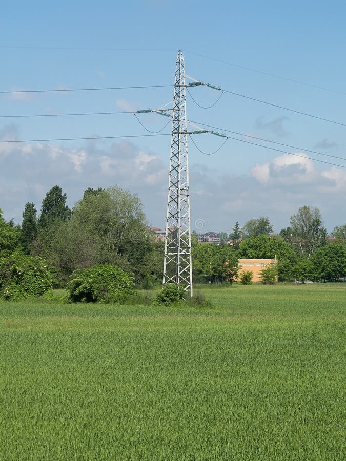 Electricity pylon stock image. Image of blue, pylon, plant - 79971507