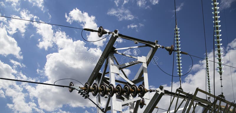 Electricity Pylon High Voltage Power Line on the Background of the ...