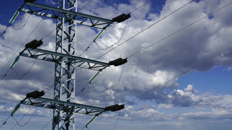 Electricity Pylon High Voltage Power Line on the Background of the ...