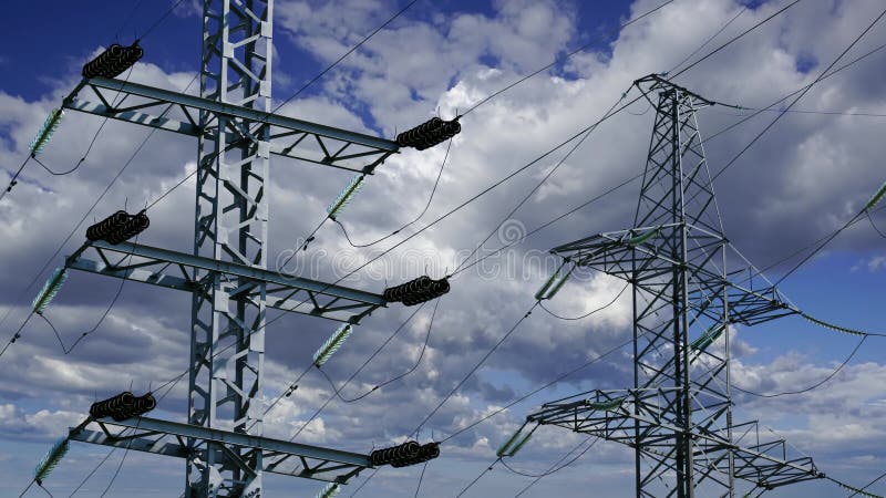 Electricity Pylon High Voltage Power Line on the Background of the ...