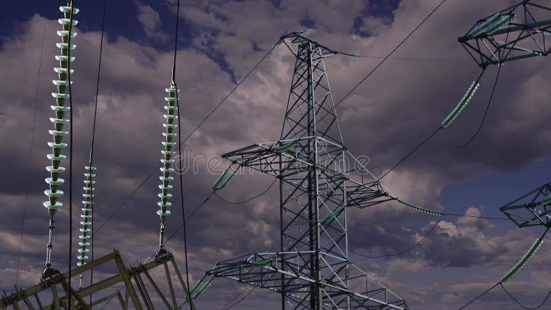 Electricity Pylon High Voltage Power Line on the Background of the ...