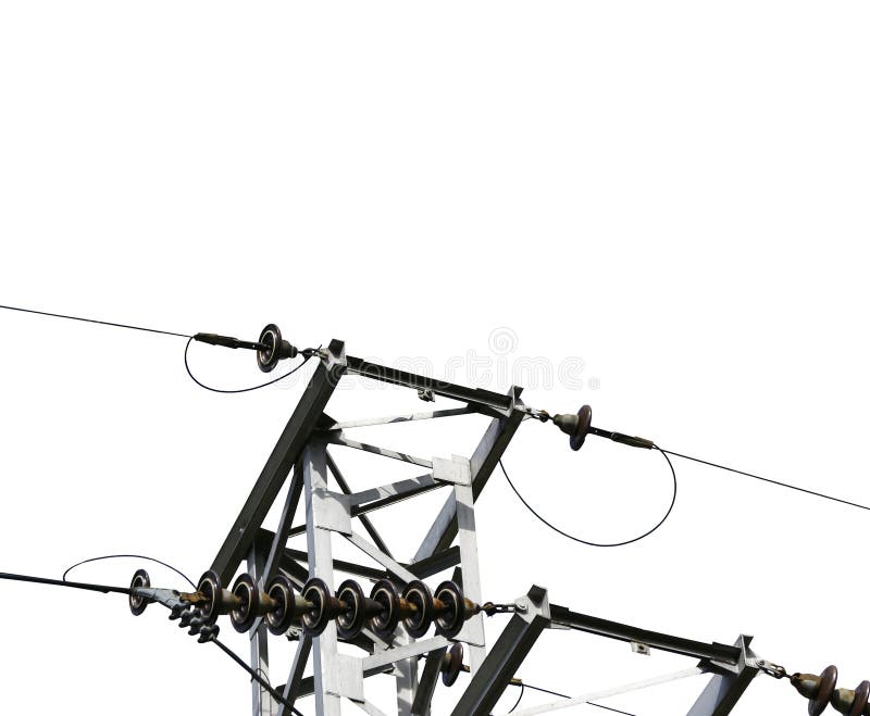 Electricity Pylon High Voltage Power Line Isolated, on a White ...