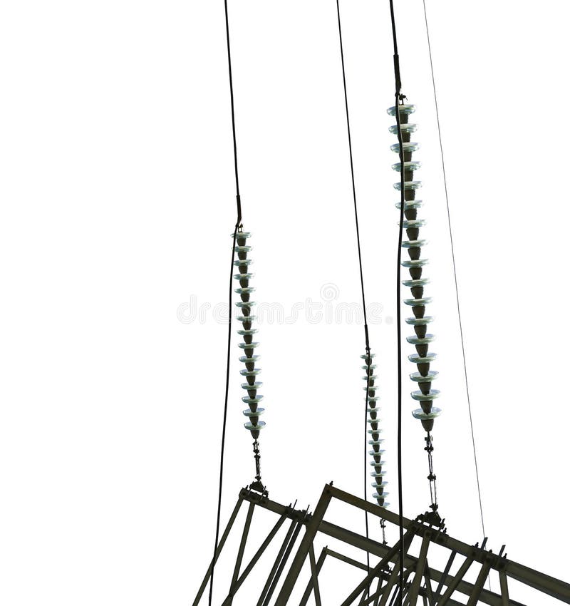 Electricity Pylon High Voltage Power Line Isolated, on a White ...